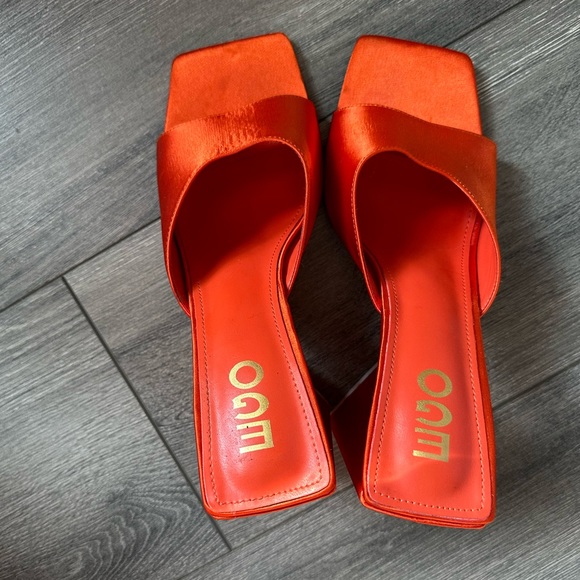 EGO | Shoes | Ego Orange Satin Block Heels | Poshmark